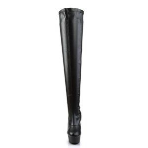 Pleaser | Shoes | Pleaser Delight 300 Thigh High Boots Black Pu Leather ...